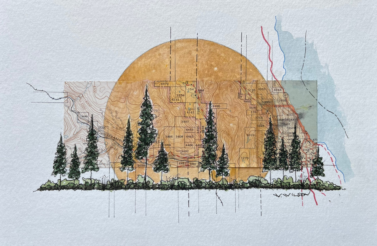 Topographic Map Art - SUMMERLAND, BC – WayneWilsonArt