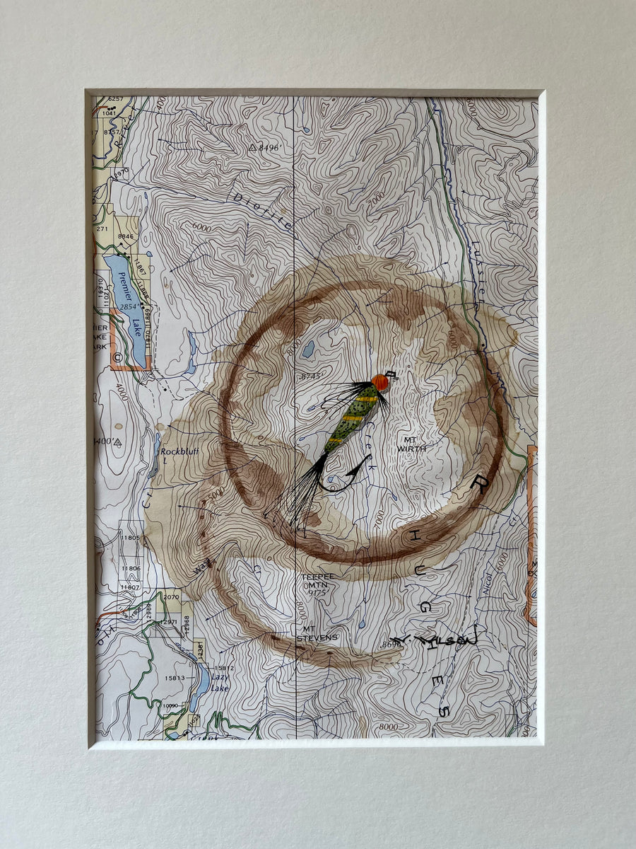 Topographic Map Art - PREMIER LAKE – WayneWilsonArt