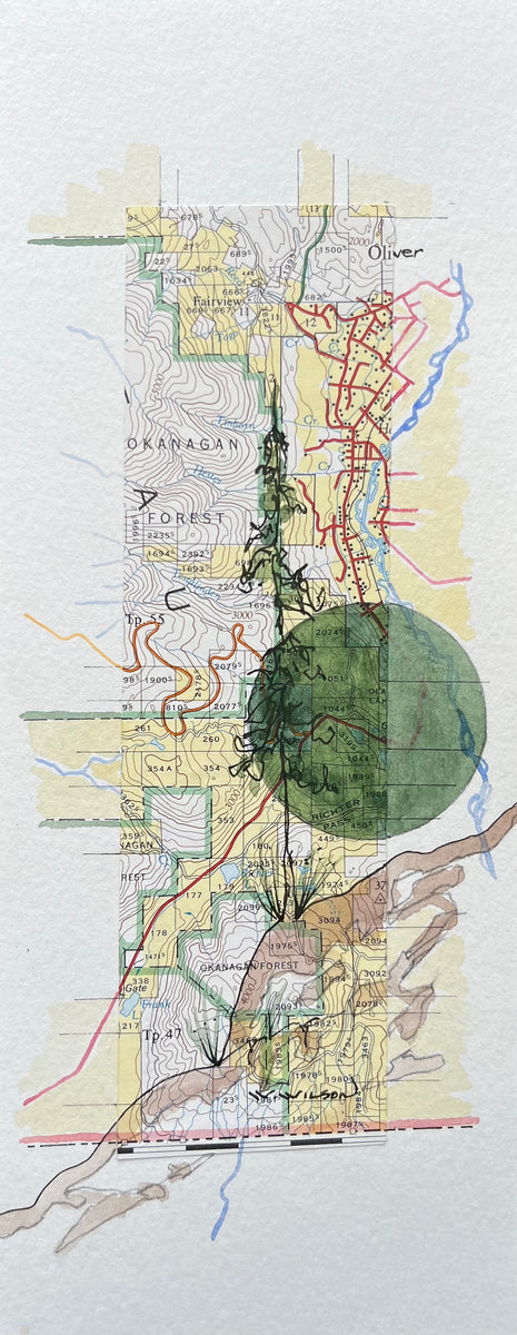 Topographic Map Art - OLIVER, BC – WayneWilsonArt