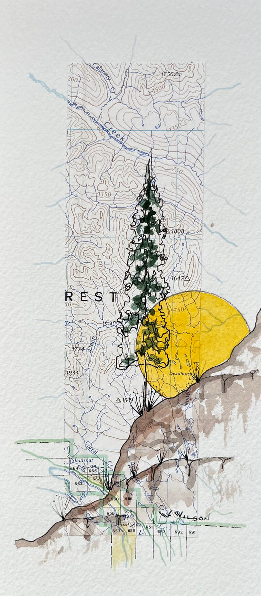 Topographic Map Art - CORRAL CREEK – WayneWilsonArt